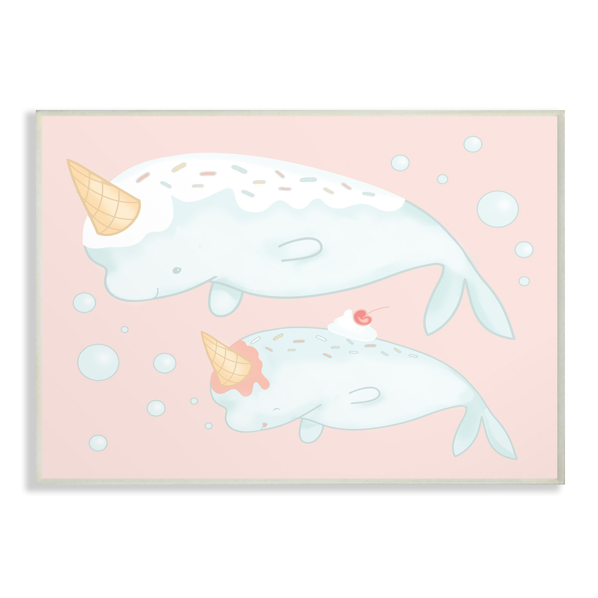 Harriet Bee Handley Cartoon Ice Cream Cone Narwhals Canvas Art ...