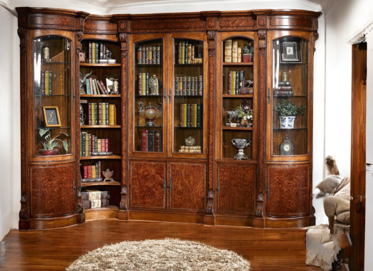 Infinity Furniture Import Luxurious Handcrafted Mahogany Corner Library ...