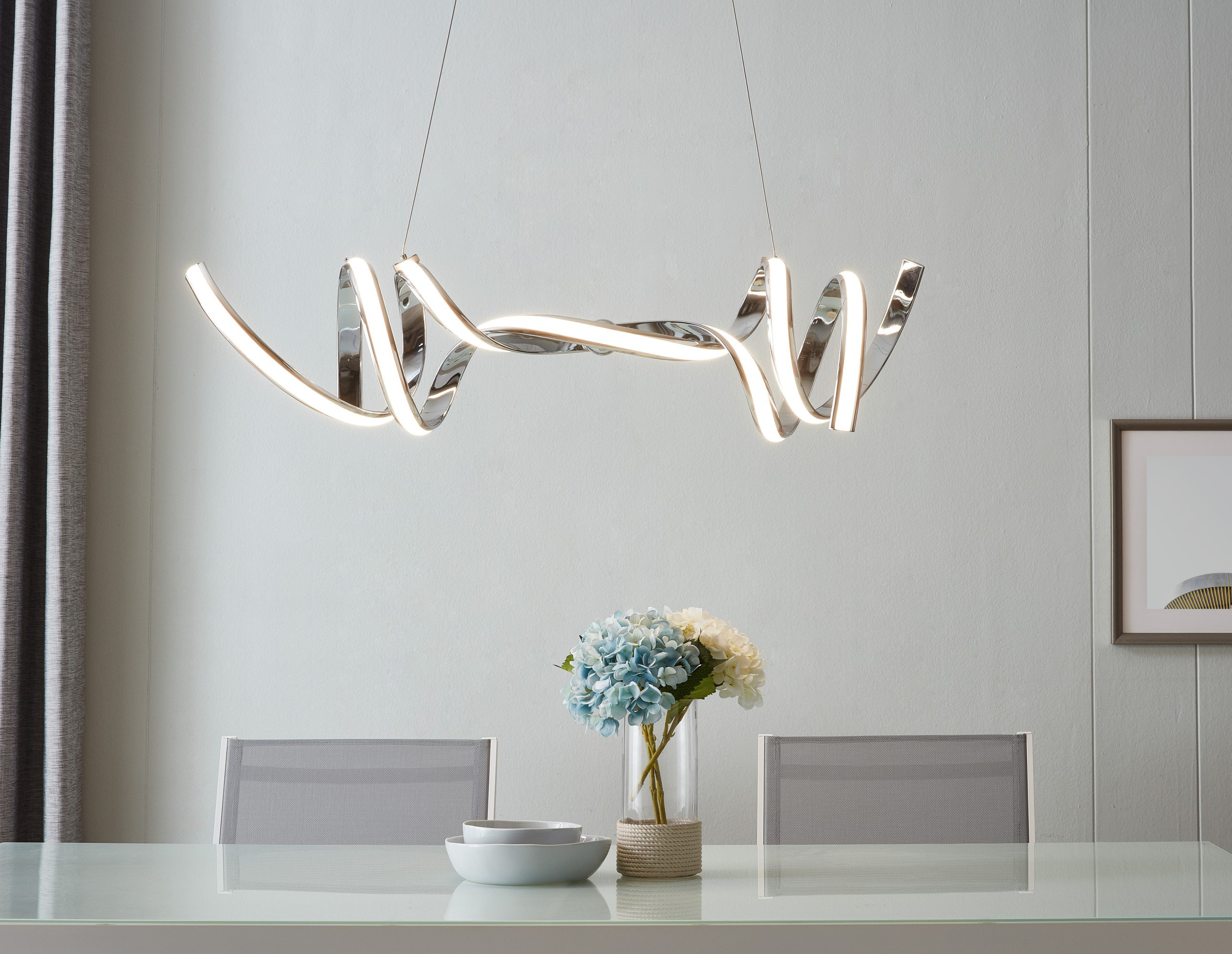 Orren Ellis Lourde Unique / Statement Geometric LED Chandelier ...