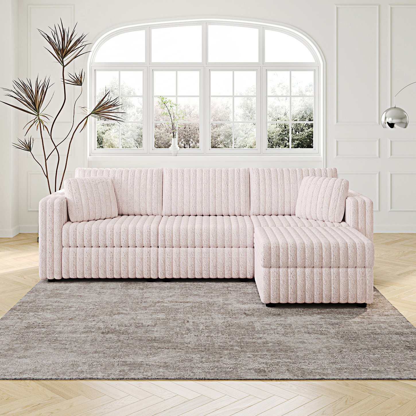 Everly Quinn 3-Person Sofa, Ottoman With Hydraulic Lift, Comfy Couch | Wayfair