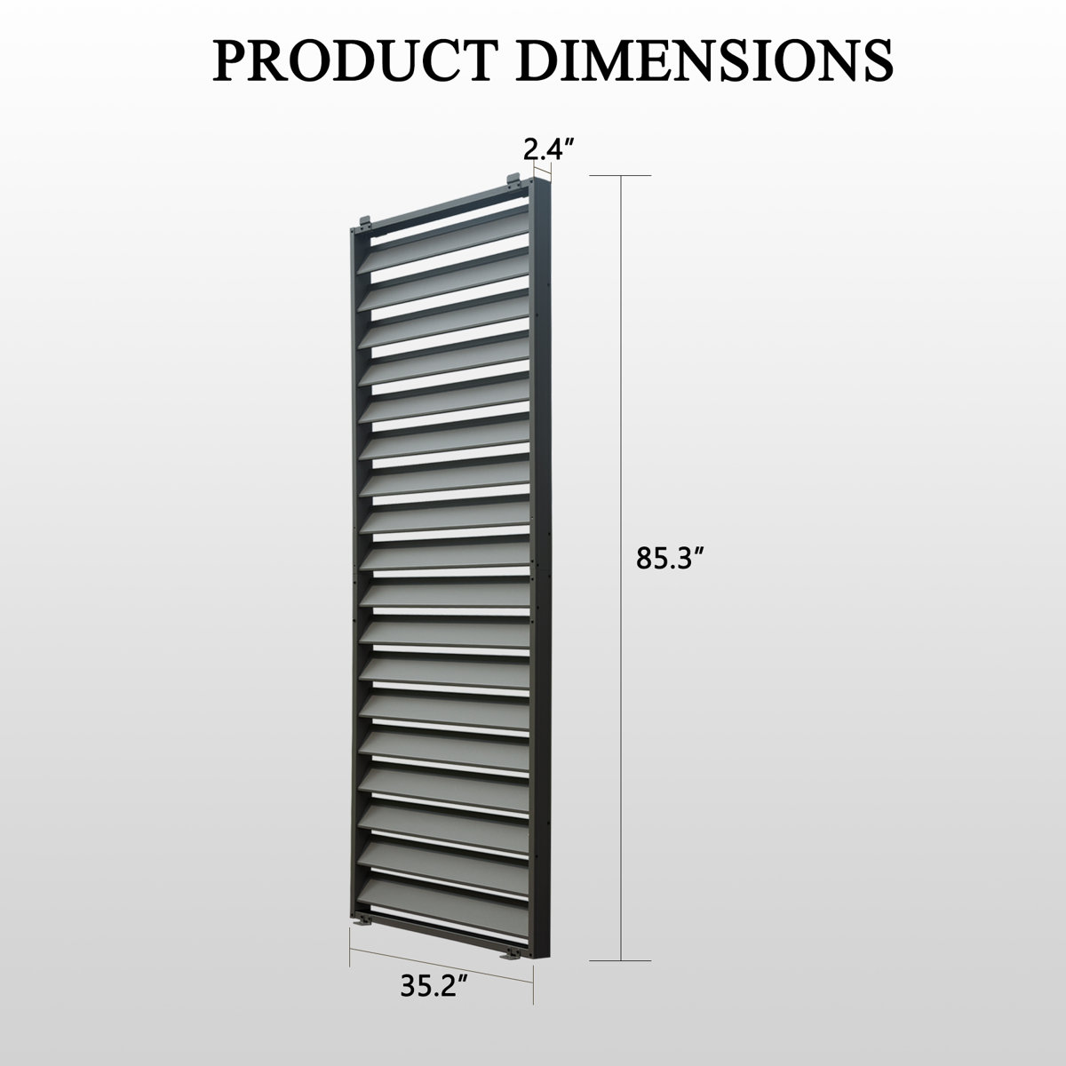 Domi Louvered Aluminum Privacy Screen Side Shutter Wall for Pergola ...