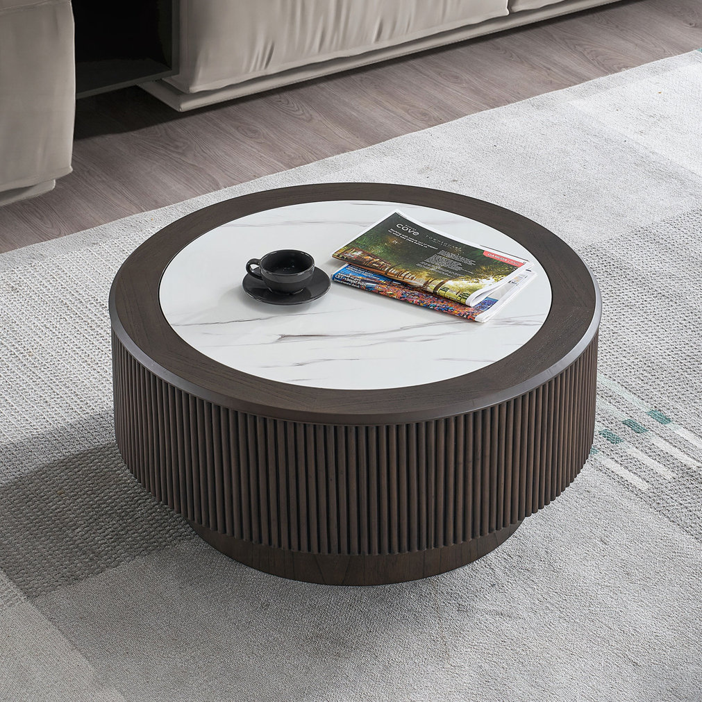 Corrigan Studio Faux Marble Pattern Stickers Coffee Table - Wayfair Canada