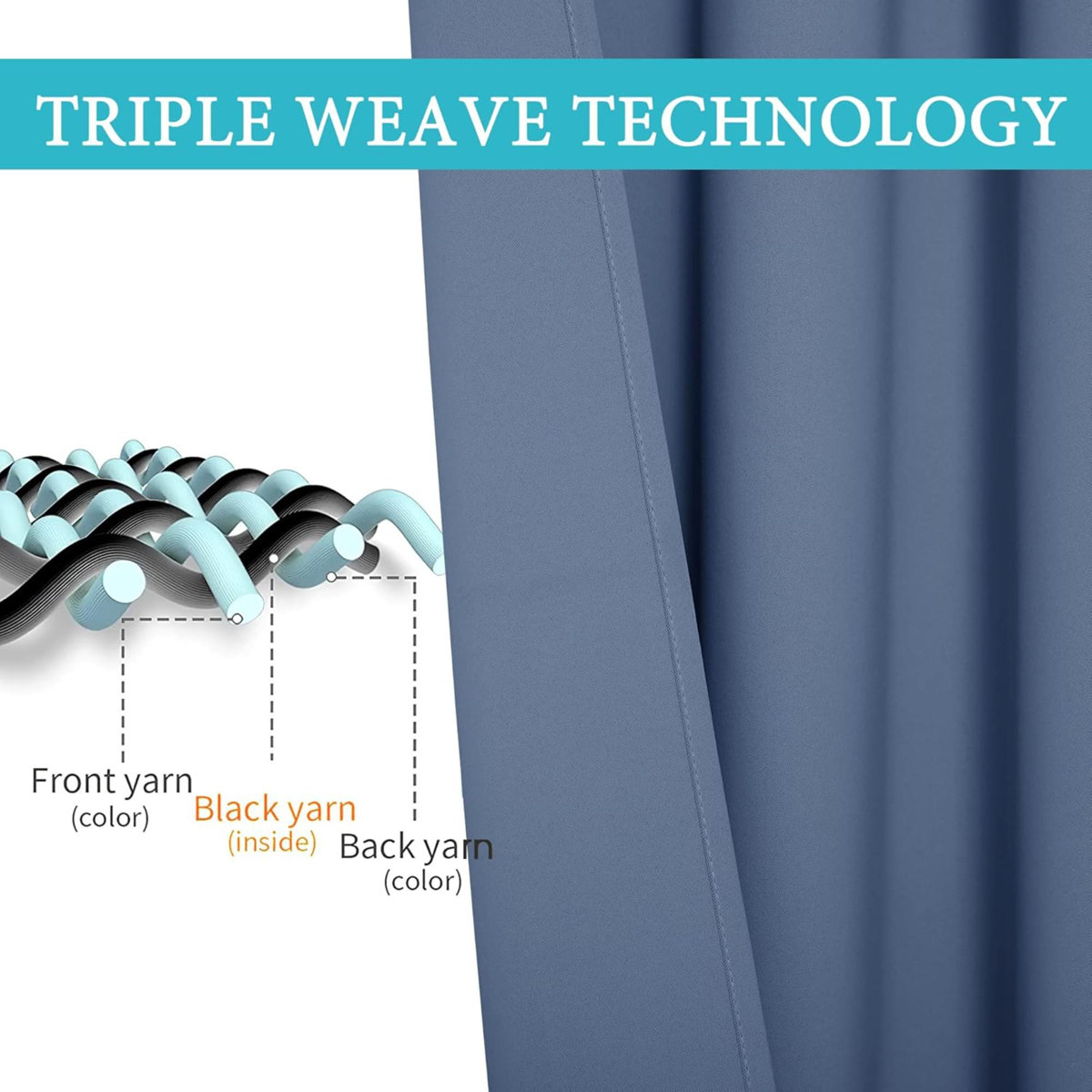 Latitude Run® Patio Curtains Outdoor 2 Panels Detachable Top Waterproof ...