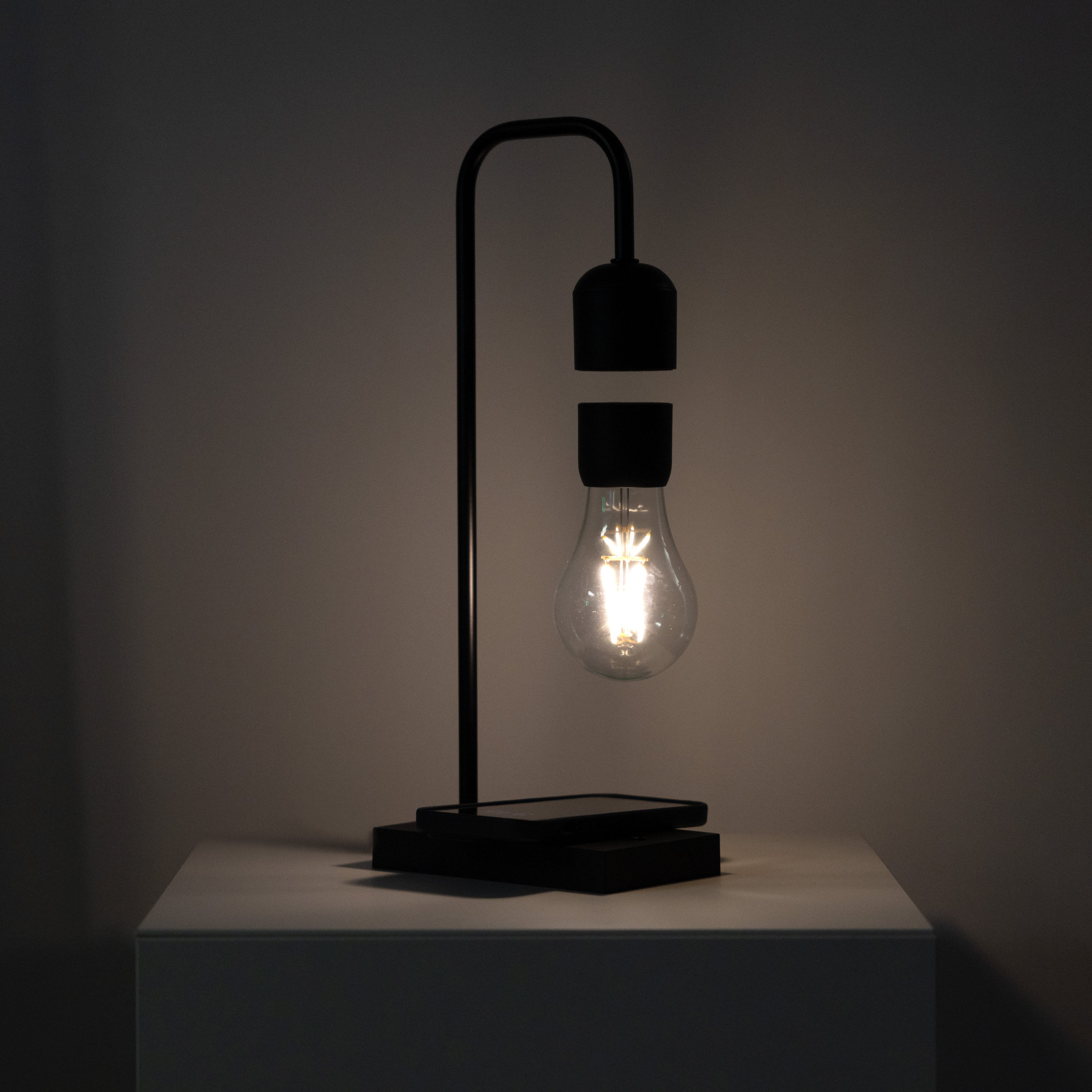 Orren Ellis Minimalist Levitating LED Lamp with Wireless Phone Charger ...