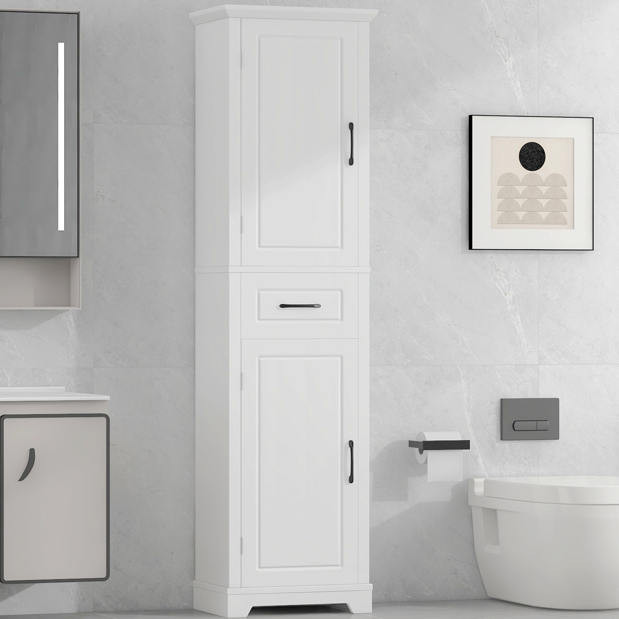 Red Barrel Studio 72.5'' Modern Tall Bathroom Cabinet, Freestanding ...