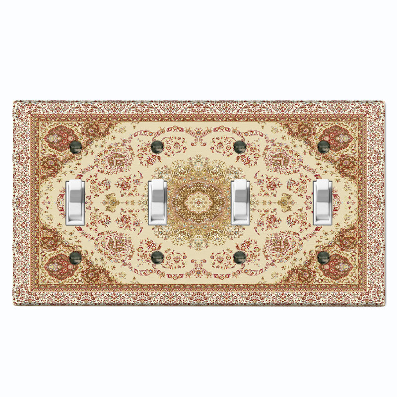 WorldAcc Elegant Biege Carpet Rug Print Nature Themed 4 - Gang Toggle ...