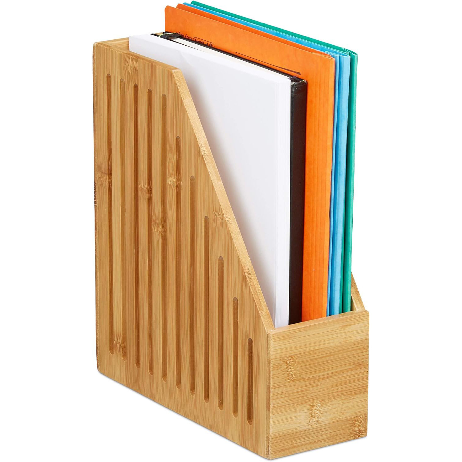 Ebern Designs Sleek A4 Document Storage: Bamboo Magazine File Holder ...