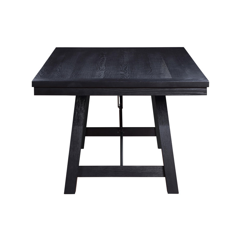 Ebern Designs Rectangular 72-inch Wood Trestle Dining Table Black | Wayfair