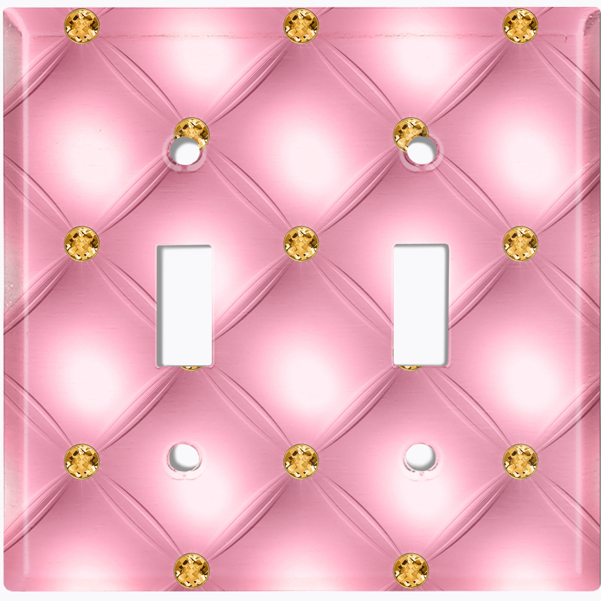 WorldAcc Tufted Diamonds 2-Gang Toggle Light Switch Wall Plate | Wayfair