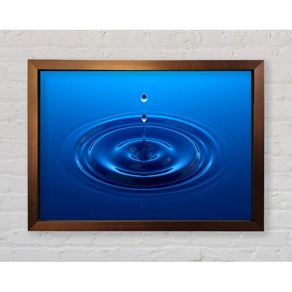 Ebern Designs Water Drop Perfect Blue - Single Picture Frame Print ...