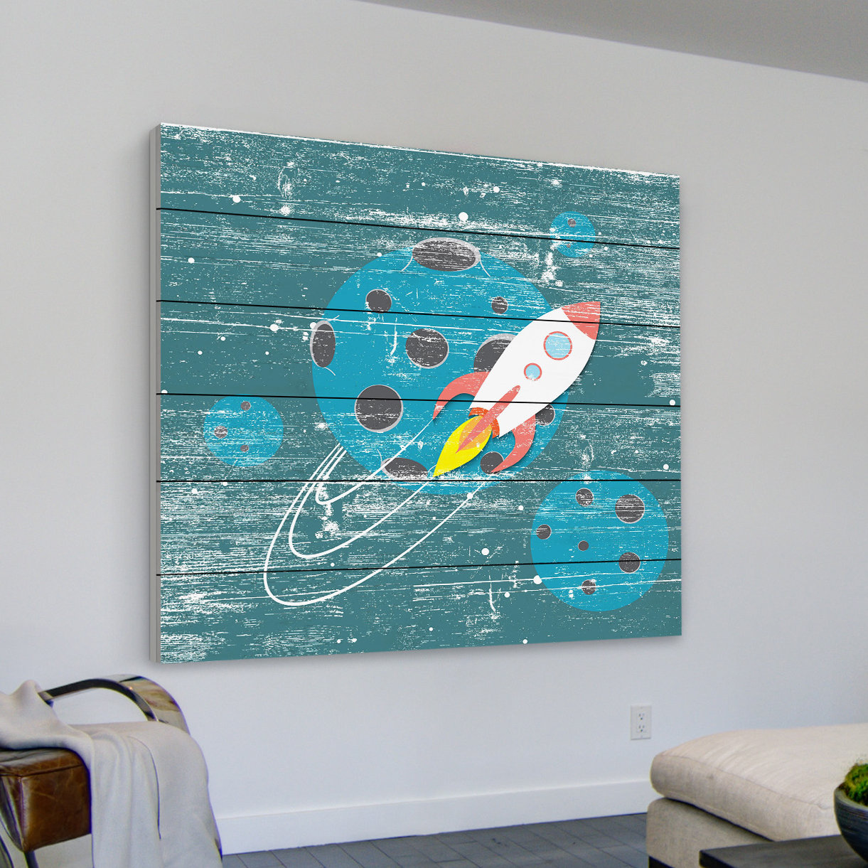Marmont Hill "In Orbit" Print on White Wood | Wayfair