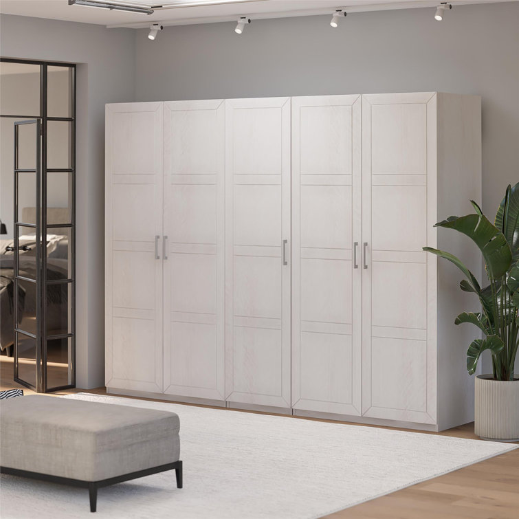 Ebern Designs Barbarella 3-Piece Modular Armoire with Framed Doors ...
