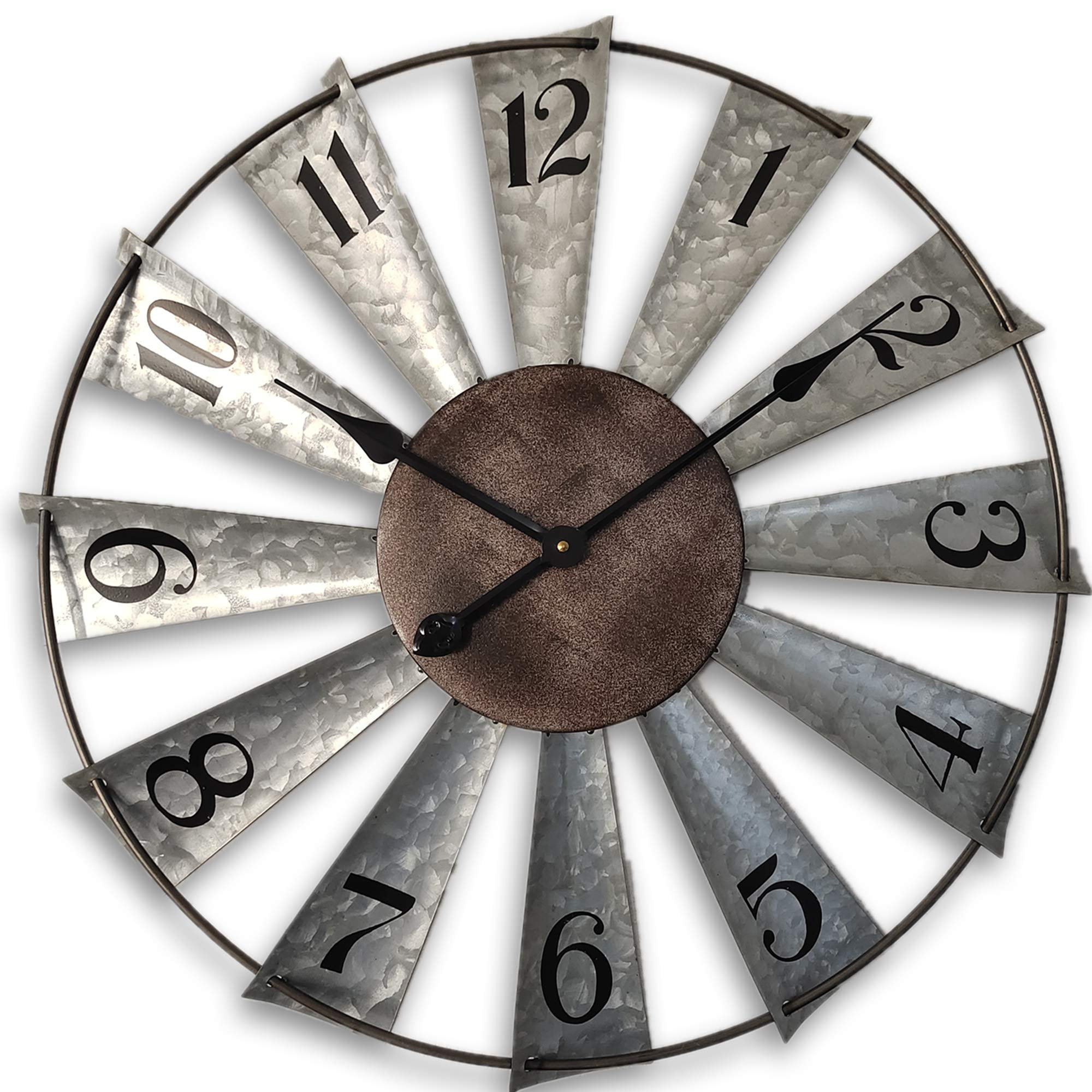 Williston Forge 24inch Windmill Distressed Metal Wall Clocks | Wayfair