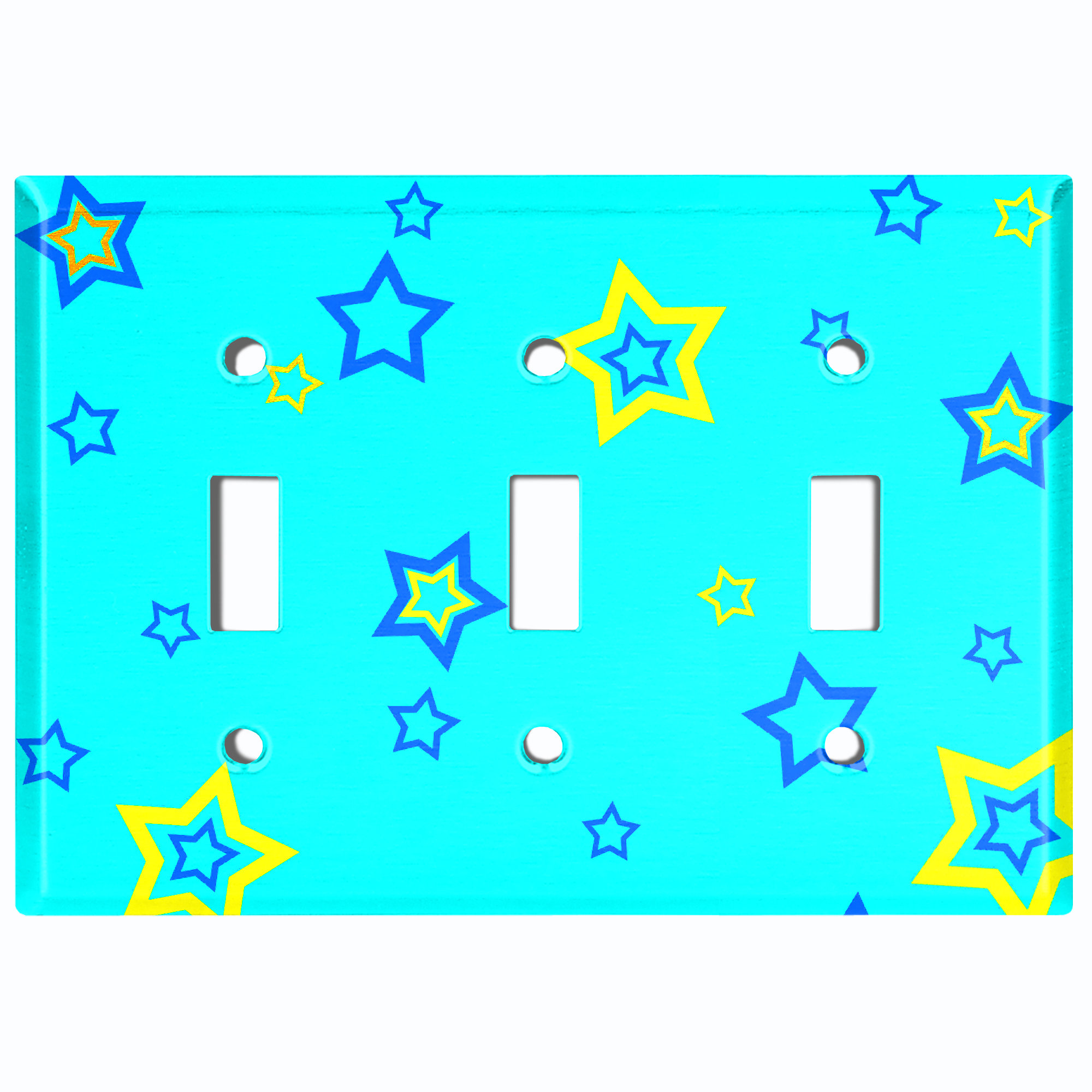 WorldAcc Star 3-Gang Toggle Light Switch Wall Plate | Wayfair