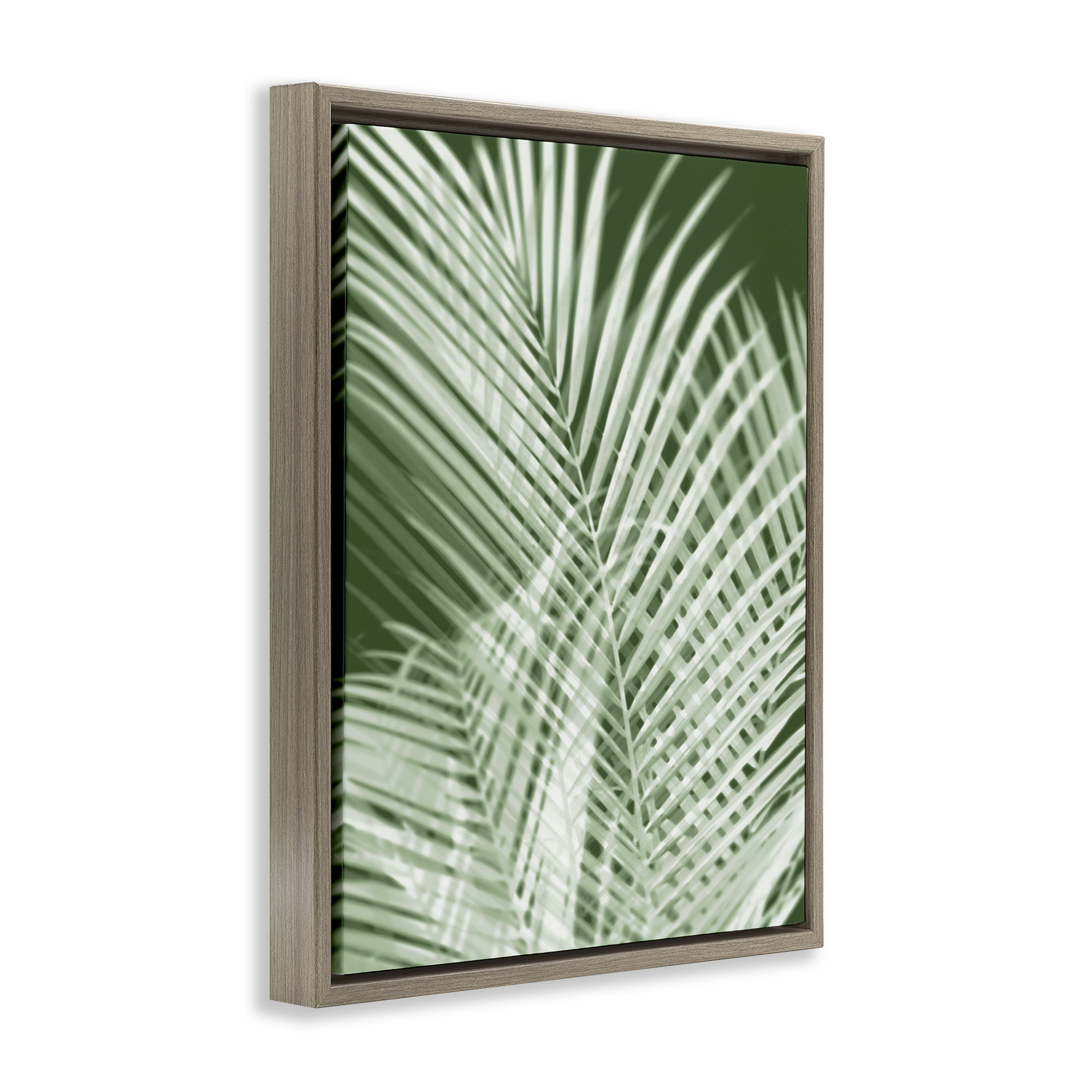 Bay Isle Home™ Green Palm Leaves Framed Floater Canvas Wall Art by ...