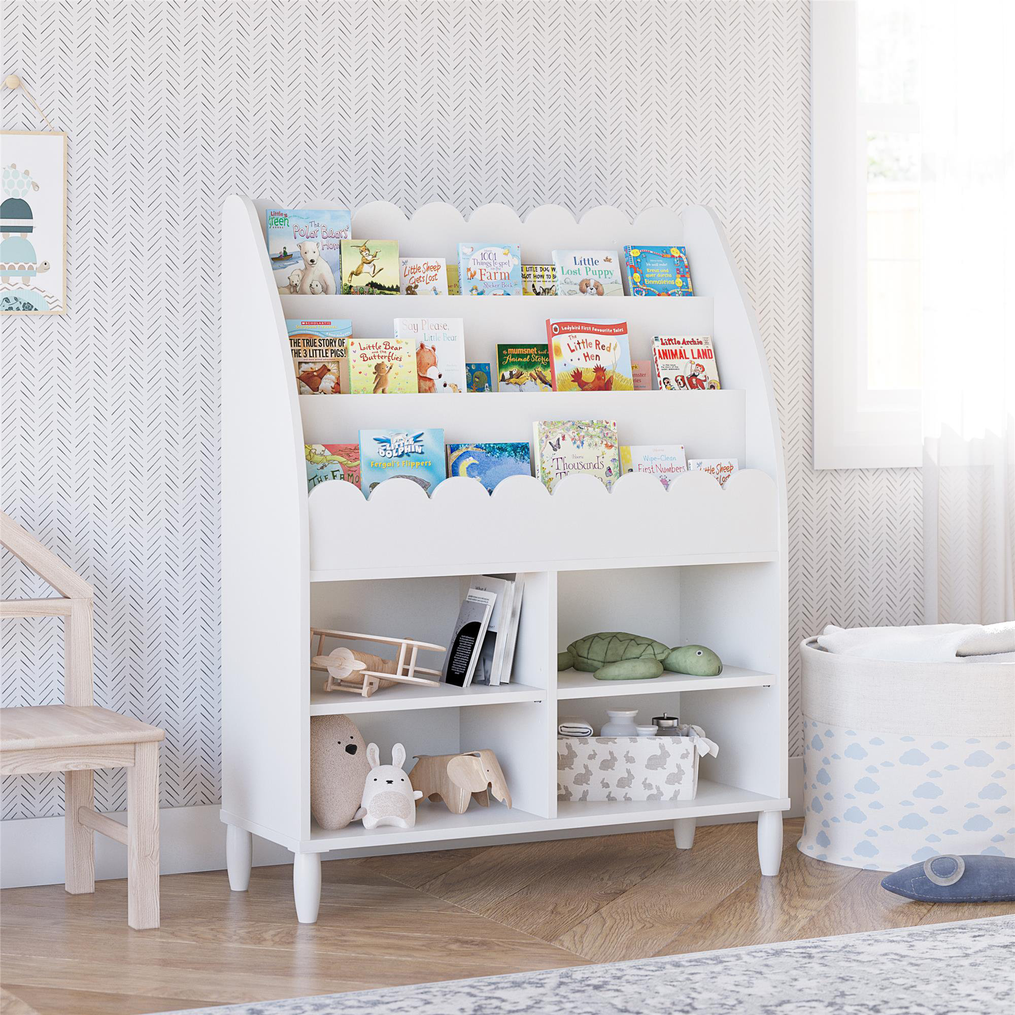 Little Seeds Cloud Kids' Bookshelf with Toy Storage Organizer | Wayfair