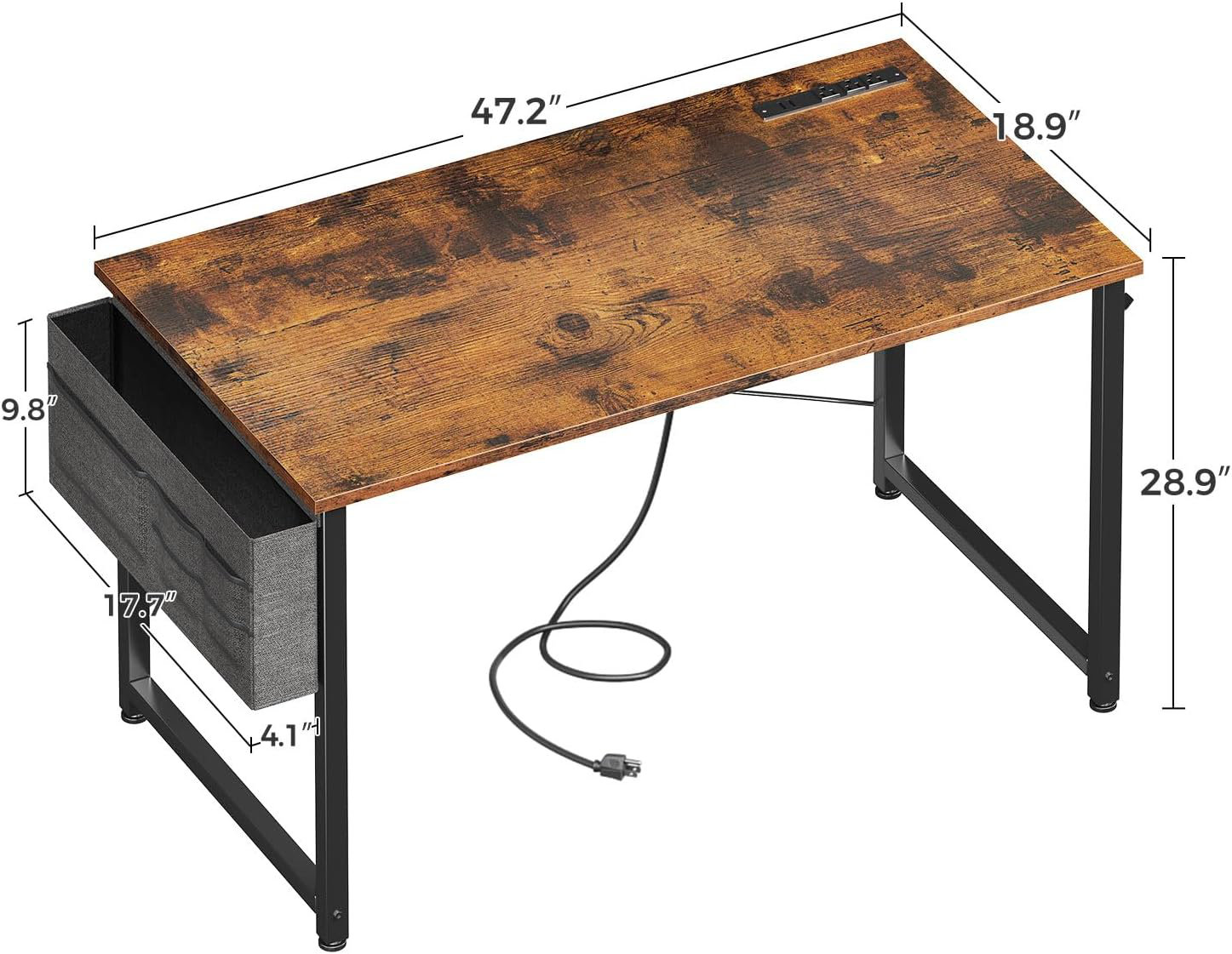 Latitude Run® 48 Inch Computer Desk with Storage Bag | Wayfair