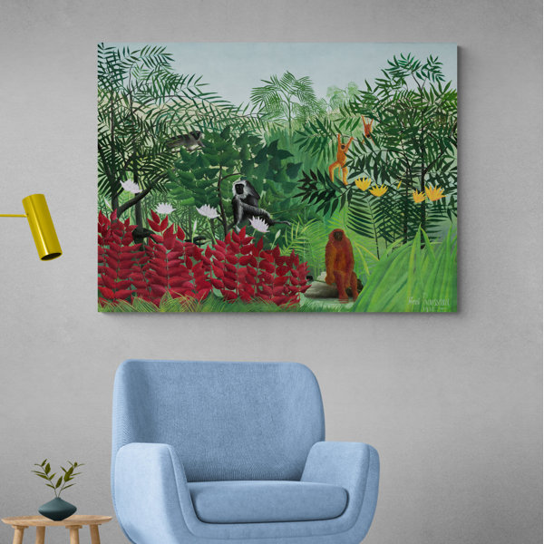 Bay Isle Home Tropical Forest With Monkeys by Henri Rousseau - Wrapped ...