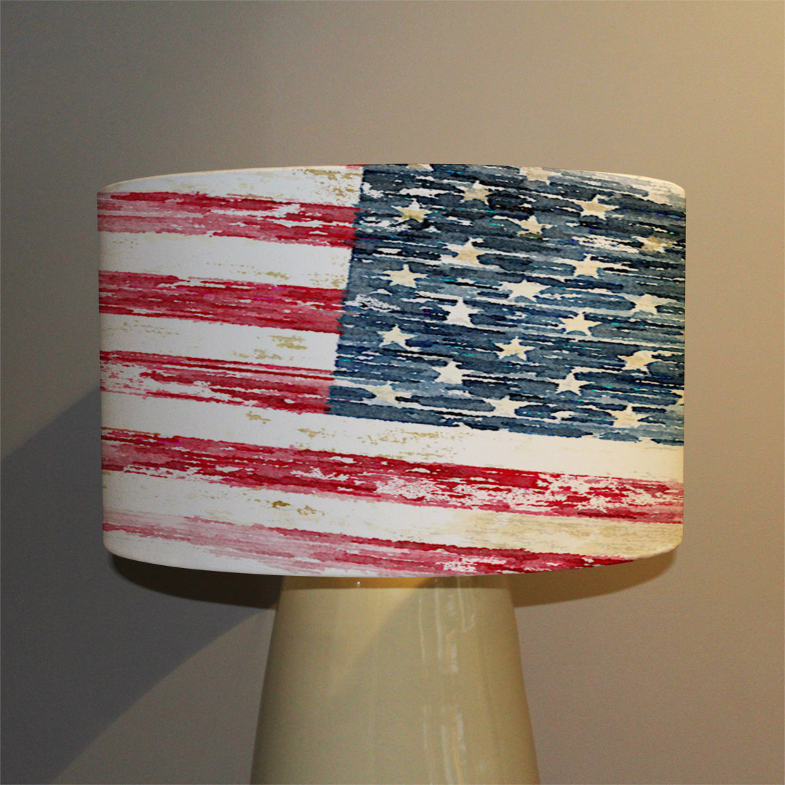 Bloomsbury Market American Grunge Flag Cotton Drum Lamp Shade | Wayfair.ie