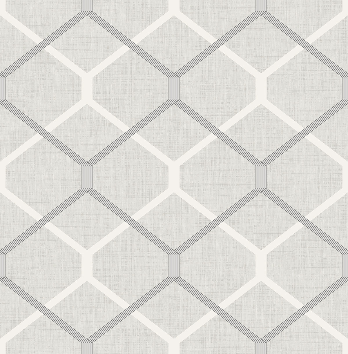 Seabrook Designs Milton Double Hexagon Unpasted Wallpaper | Wayfair