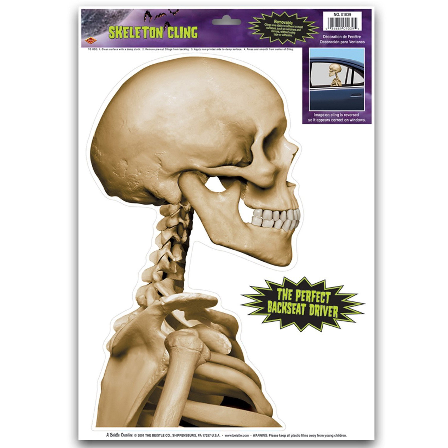 The Holiday Aisle® Halloween Skeleton Car Cling | Wayfair