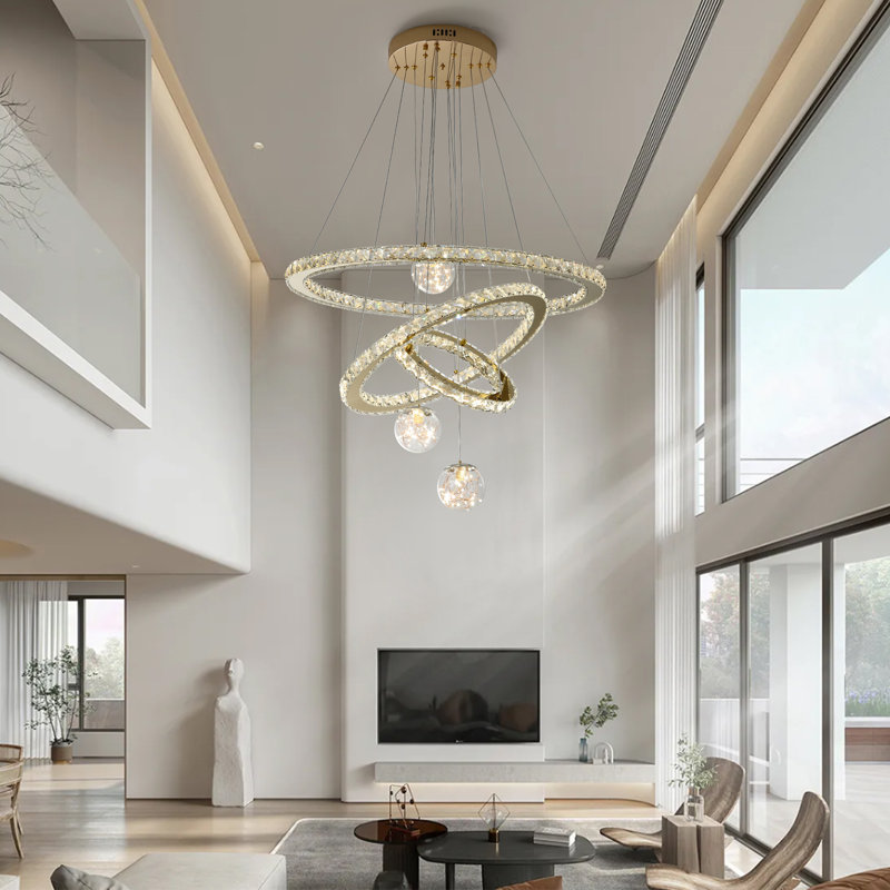 Wrought Studio Ignacy 3 - Light Crystal Wagon Wheel LED Chandelier ...