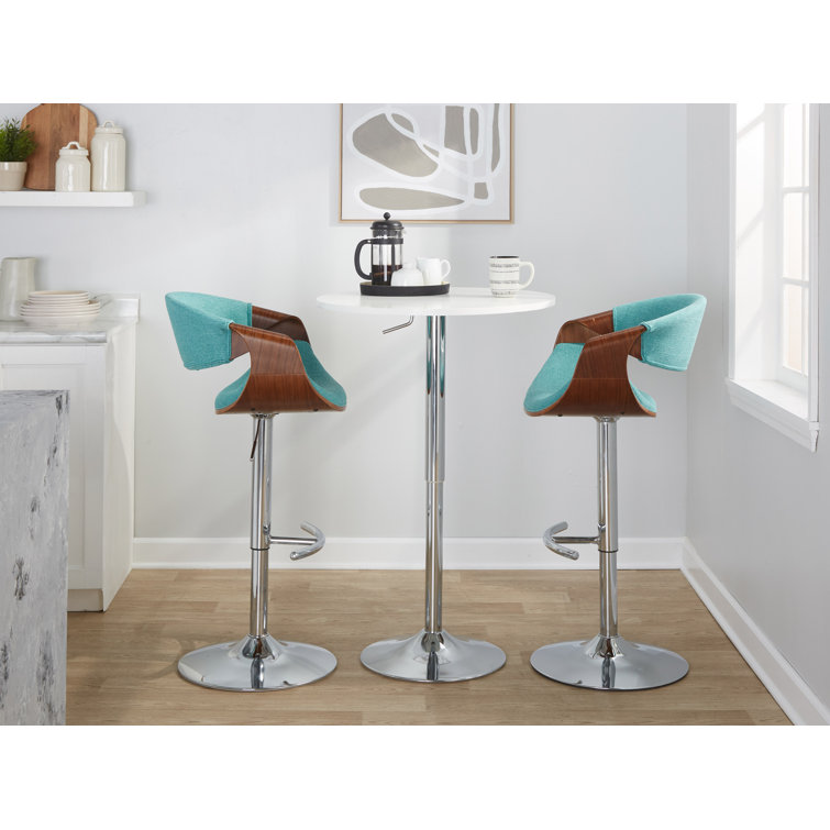 LumiSource Swivel Upholstered Adjustable Height Counter Stool with ...