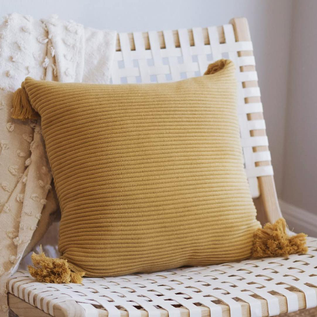 weilaicheng Knitted pillow case with fringe 100% Cotton Throw Square ...