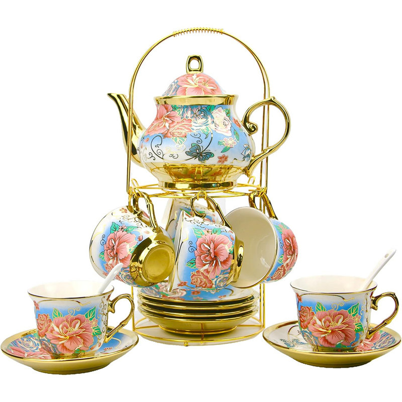 House of Hampton® 20 Pieces European Ceramic Tea Set for Adults With ...