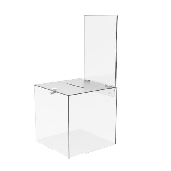 FixtureDisplays 10 x 10 x 21" Clear Transparent Donation Box Suggestion ...