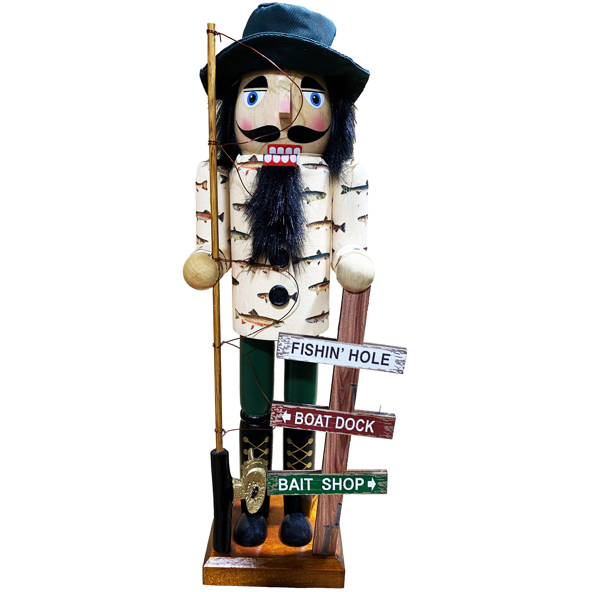 The Holiday Aisle® 14" Today I'm Fishing Nutcracker | Wayfair