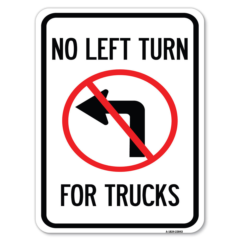 SignMission No Left Turn For Trucks With Graphic/23843 | Wayfair