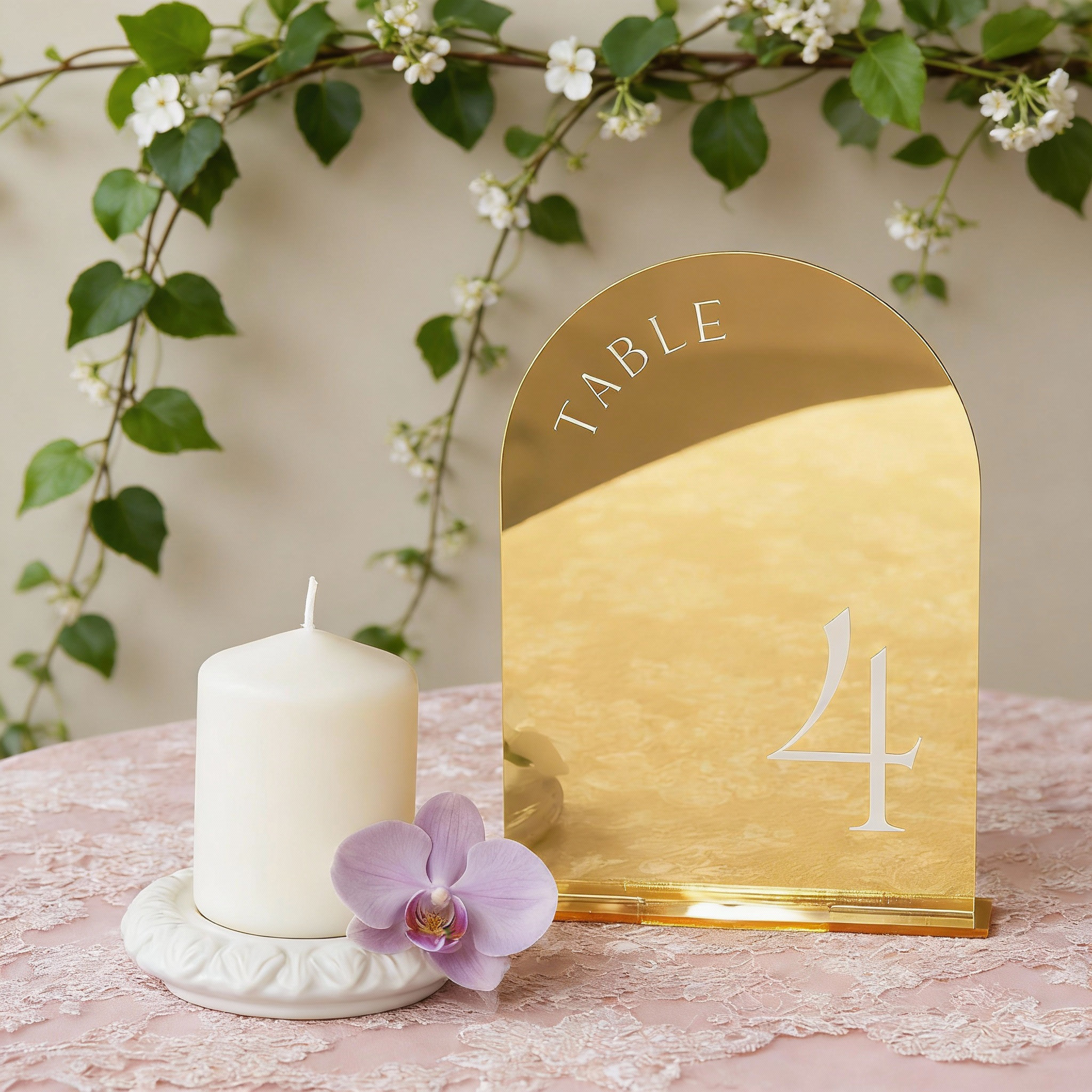 The Holiday Aisle® Gold Wedding Table Numbers 1-15 With Stands ...
