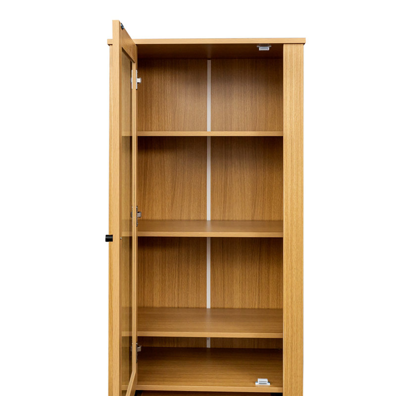 Bayou Breeze Bookshelf Display Case with drawer finish Open Storage ...