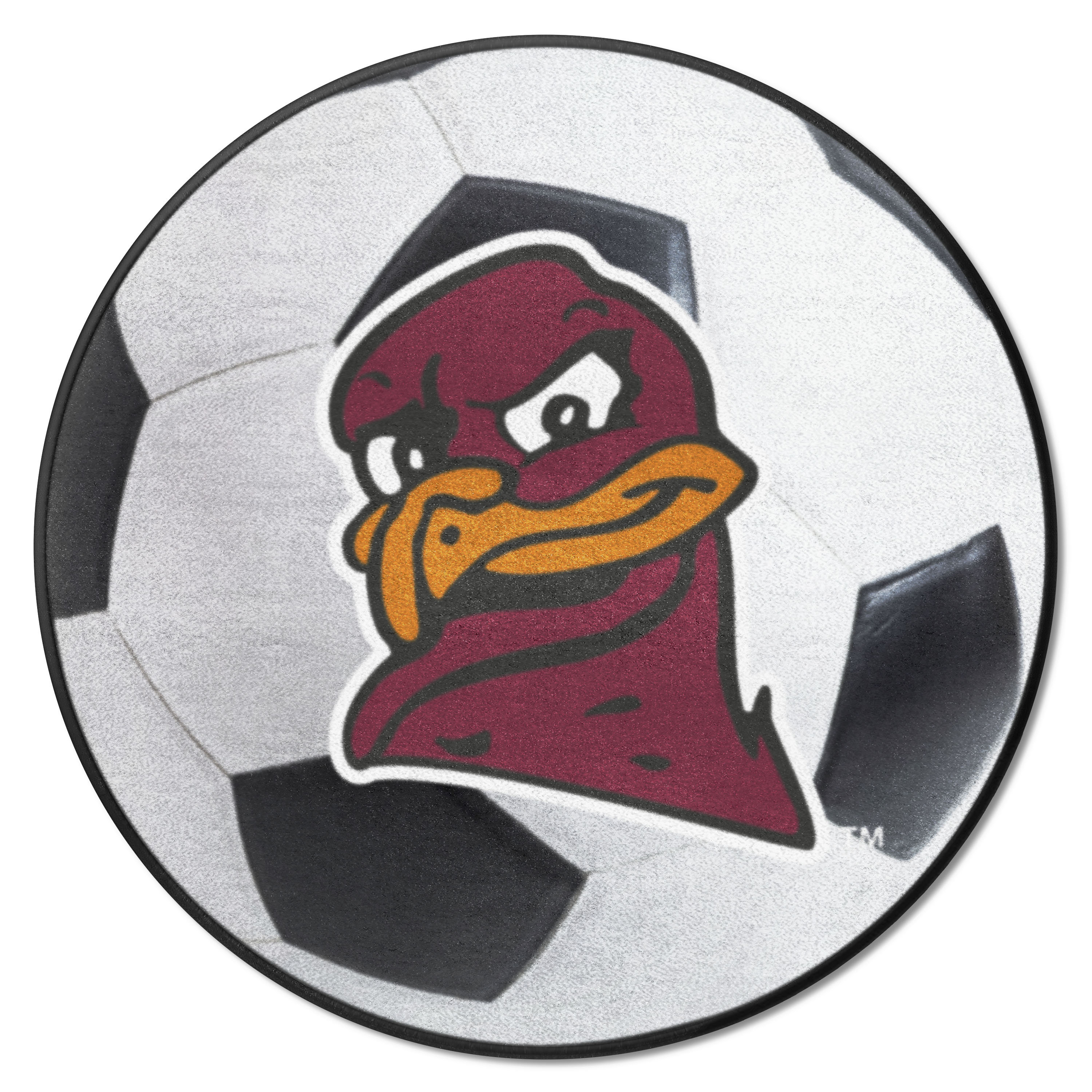 FANMATS Virginia Tech_Virginia Tech Hokies Soccer Ball Rug, Hokie Bird ...