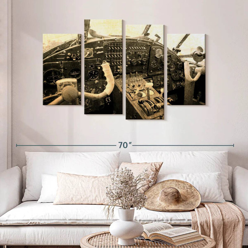 Ebern Designs Mehar Grunge Cockpit Aircraft | Wayfair