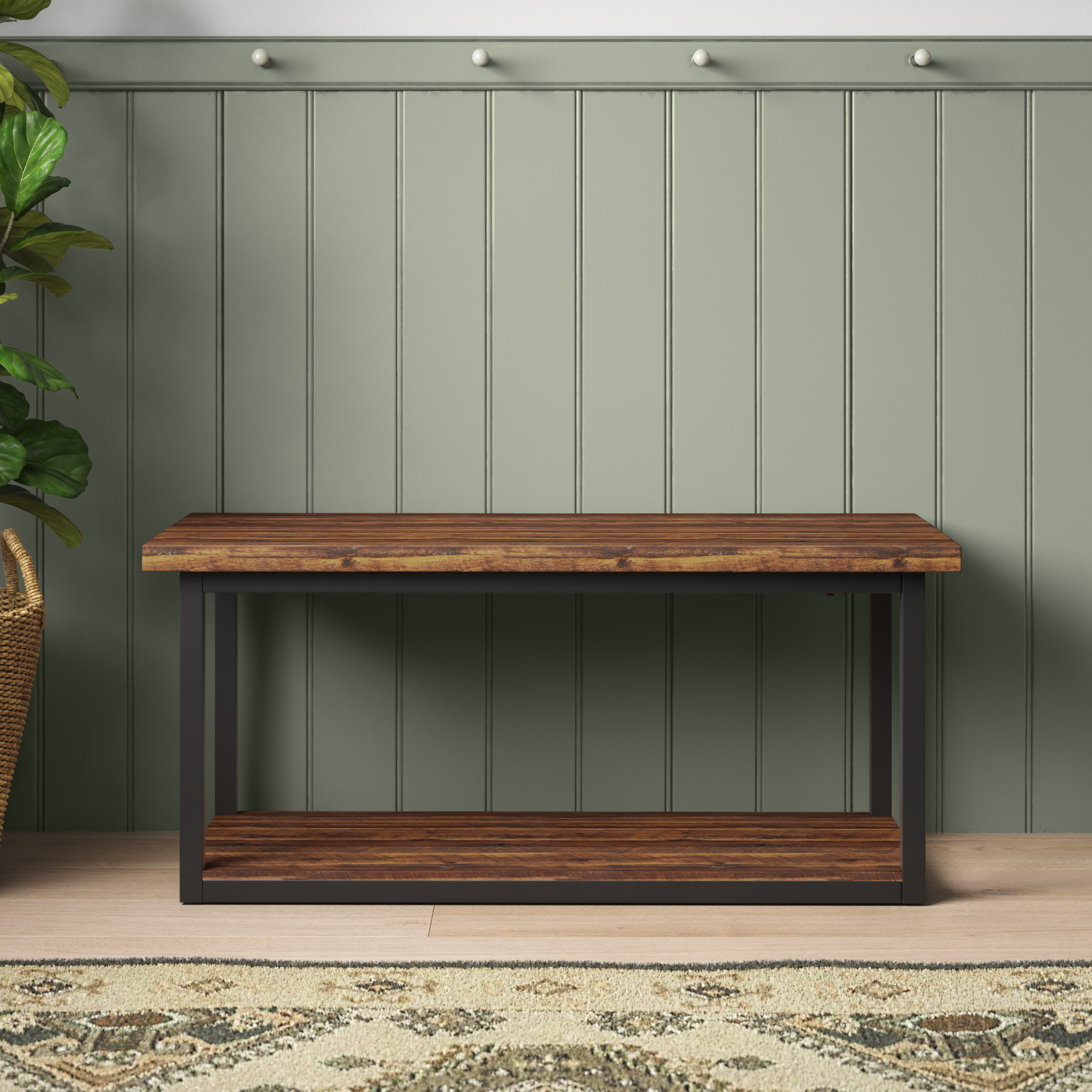 The Twillery Co. Sturminster 40" Wide Rustic Industrial Solid Wood ...