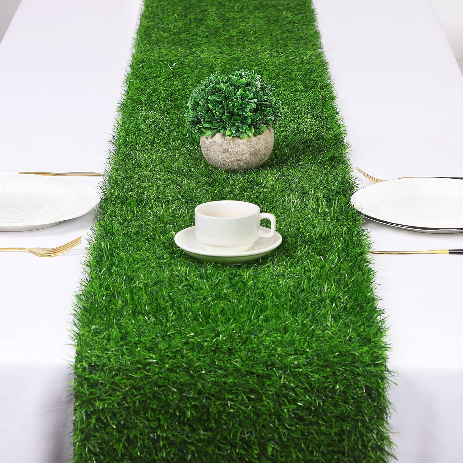 Zeki Shoggy Artificial Grass Table Runners 12 X 108 Inch Green Grass ...