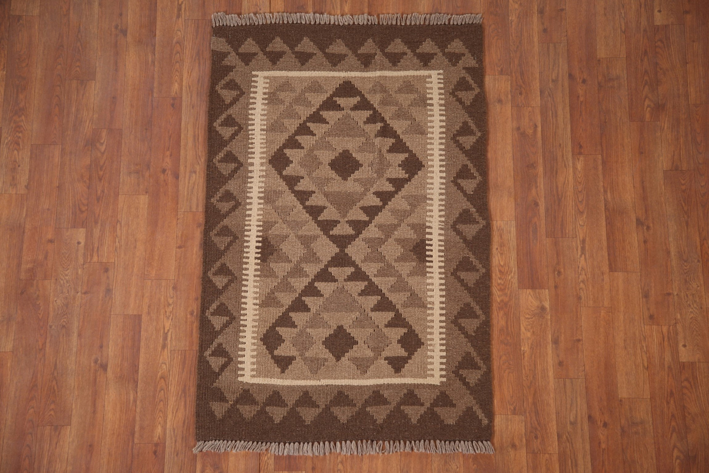 Dakota Fields Geometric Kilim Reversible Wool Area Rug 3x4 | Wayfair