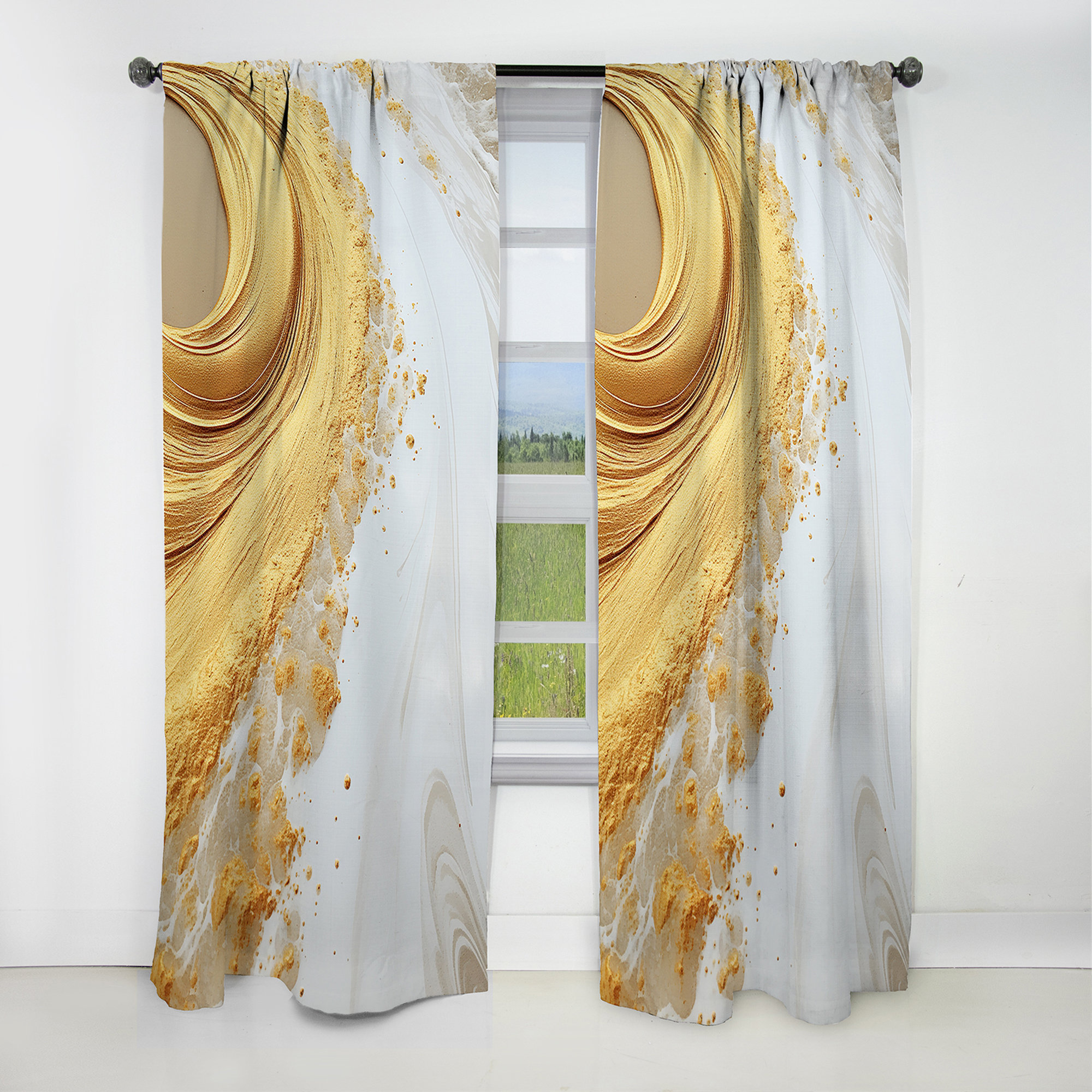 East Urban Home Donoho - Modern Spiral Abstract Blackout Curtain - 1 ...