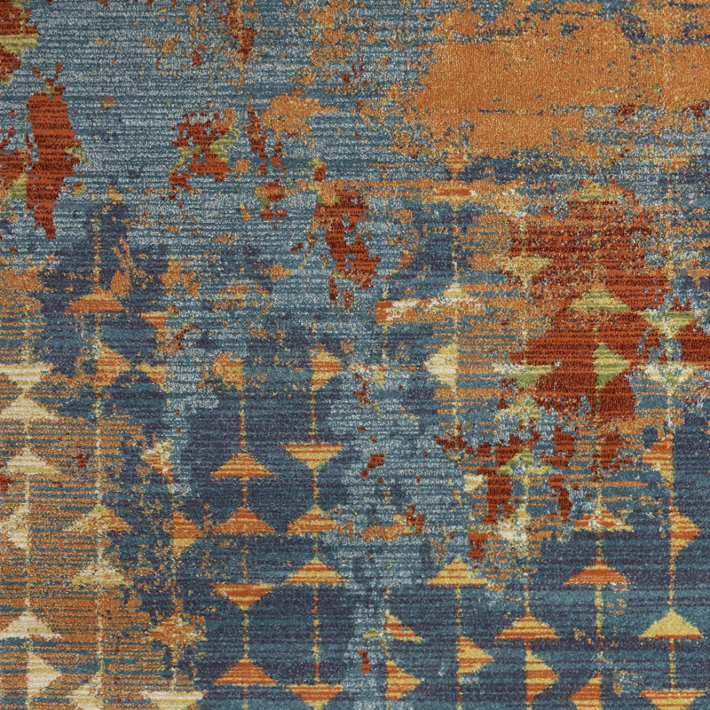 Trent Austin Design® Leonidas Abstract Blue/Orange Area Rug & Reviews ...