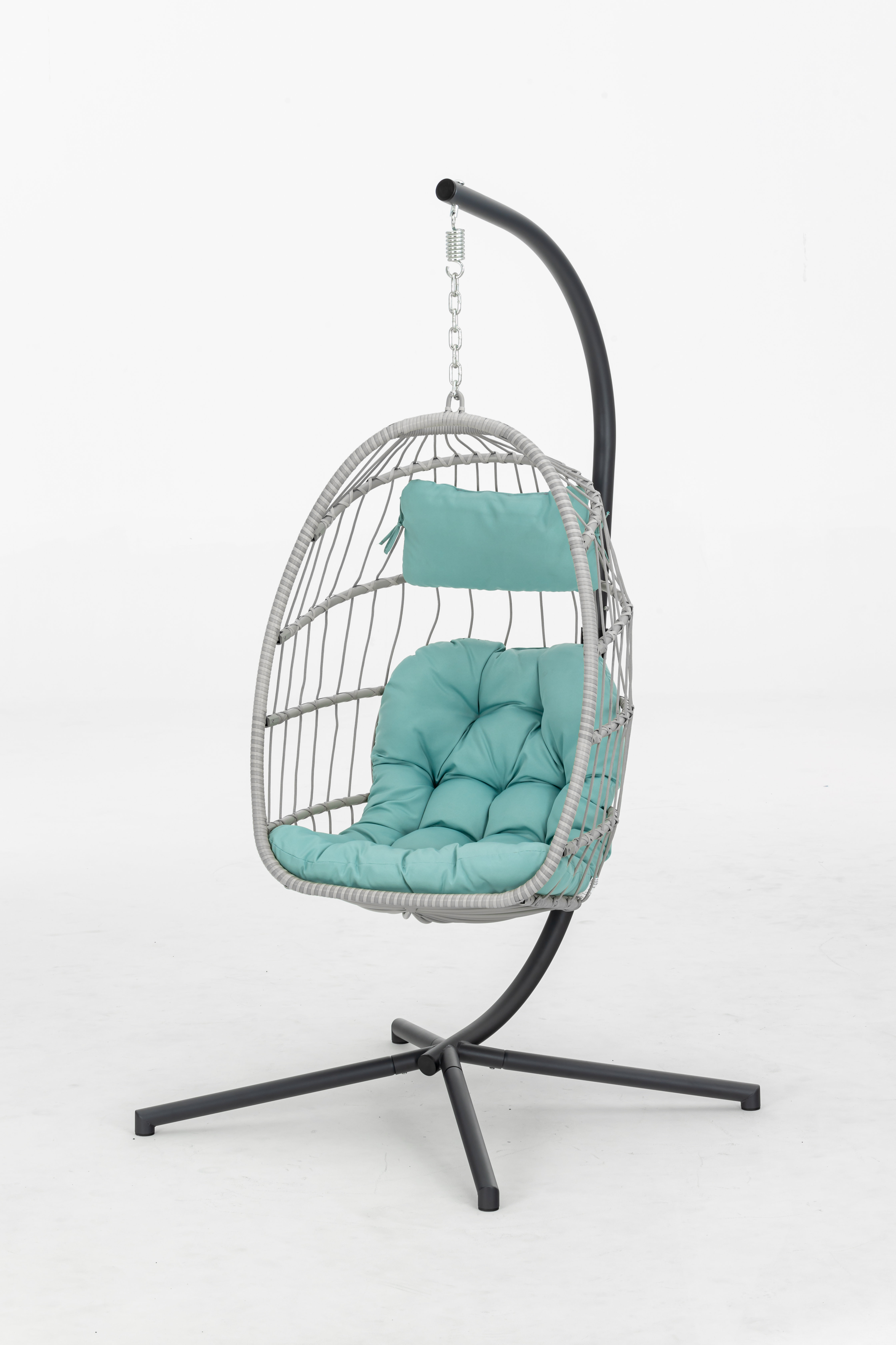NFusion Gary Outdoor/Indoor Faux Wicker Hanging Swing with Stand | Wayfair