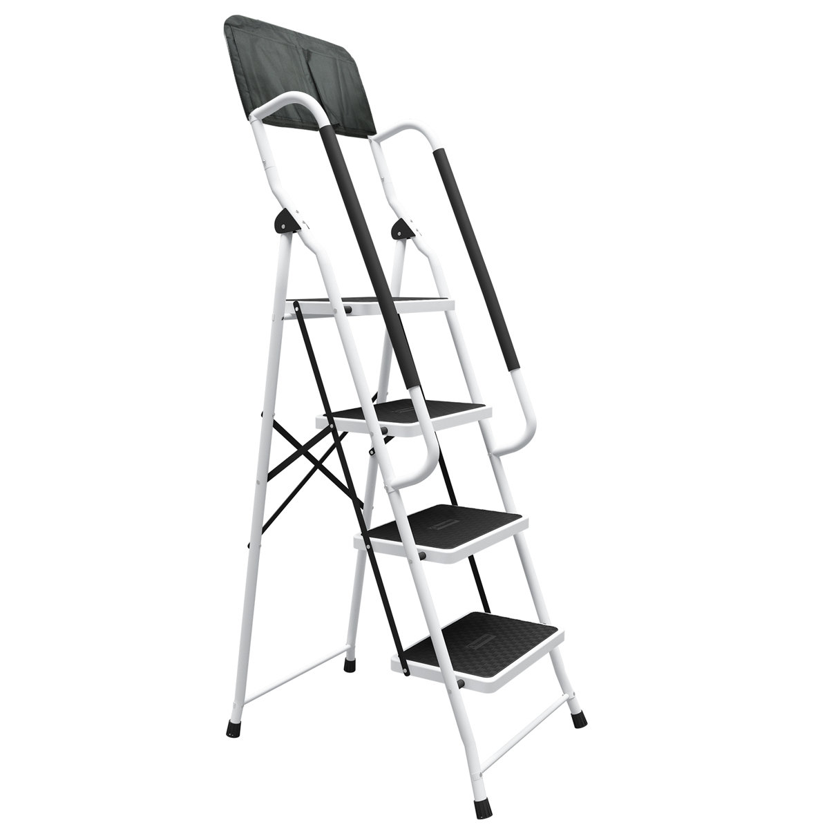 WFX Utility™ 4 Step Stool Steel Folding Step Ladder with Handrail ...