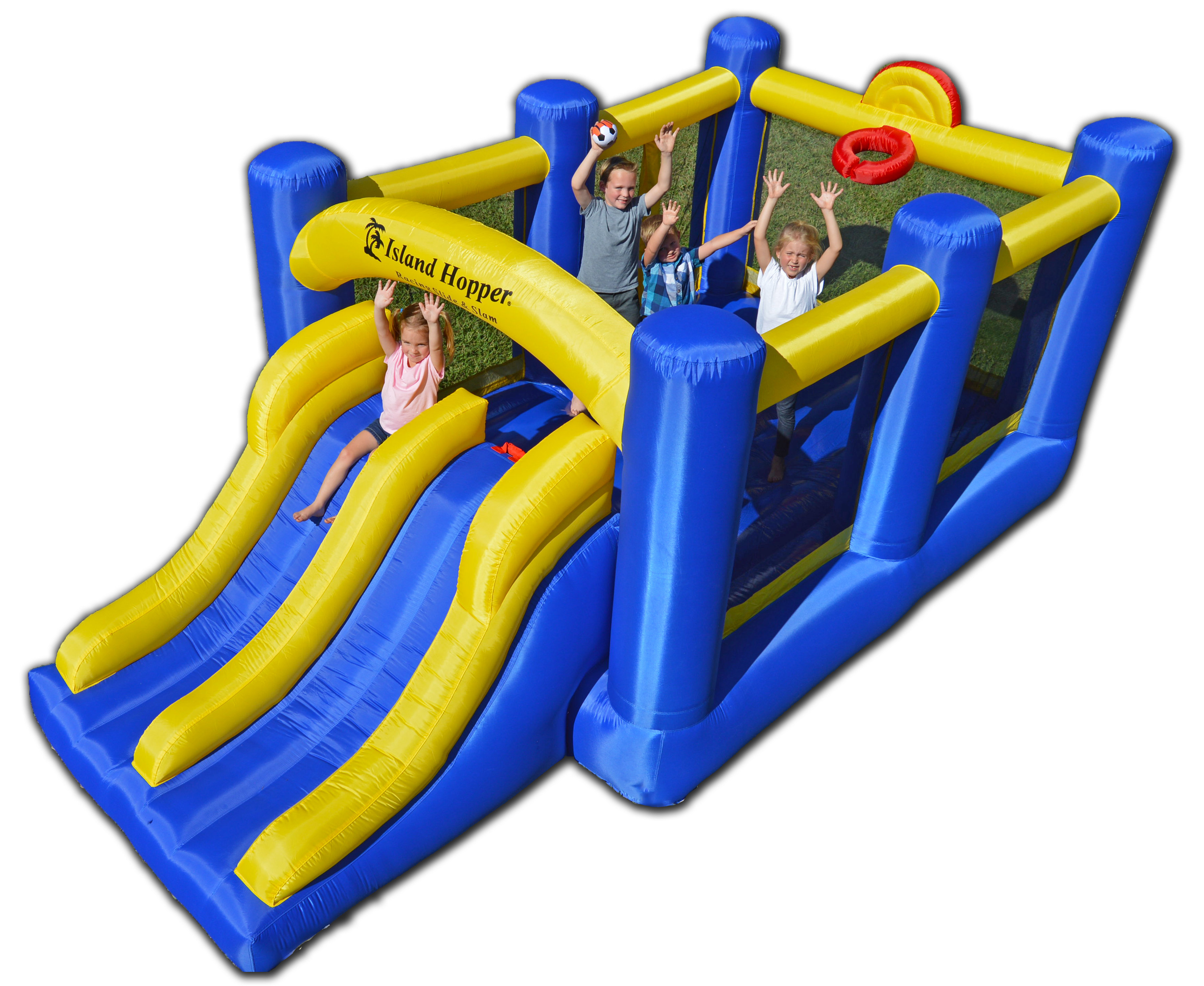 Island Hopper Racing Slide and Slam Recreational Bounce House & Reviews ...