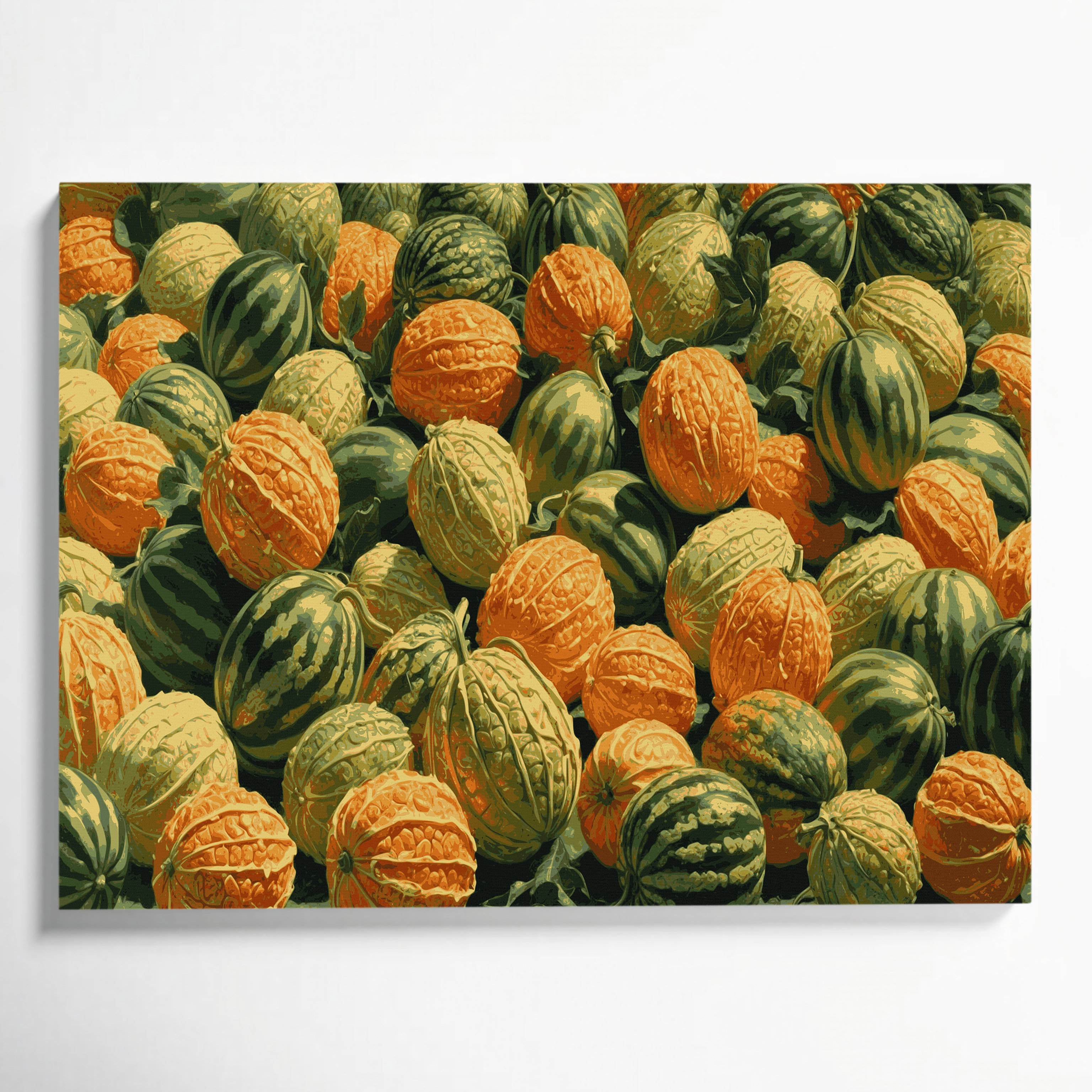 Brayden Studio® Fruit Snap Melon Brown Canvas Wall Art | Wayfair