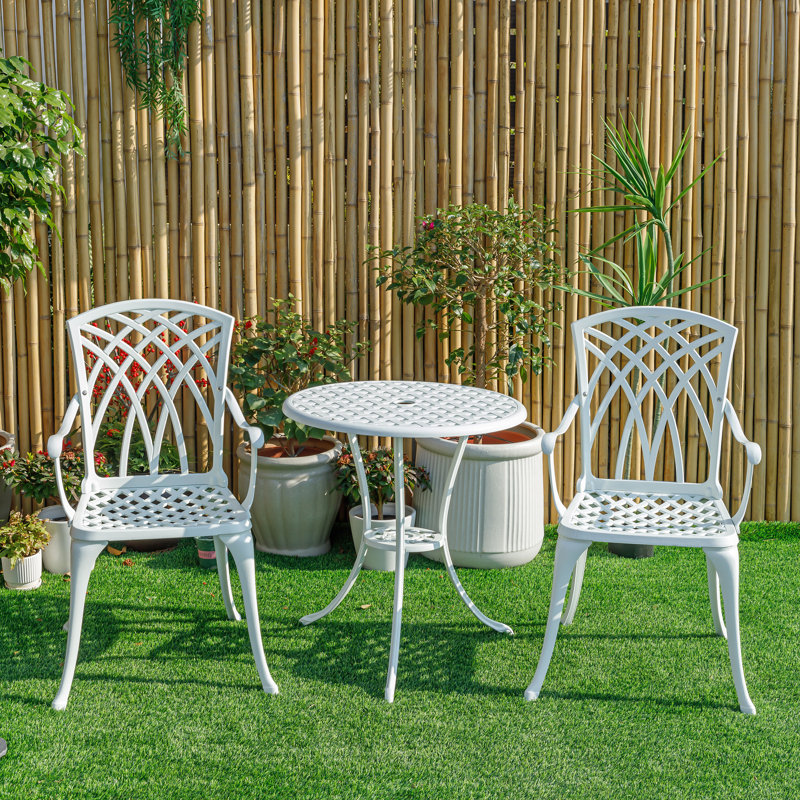 Hi-Line Gift Ltd. A Touch of Class- Cast Aluminium Bistro Set for Your ...