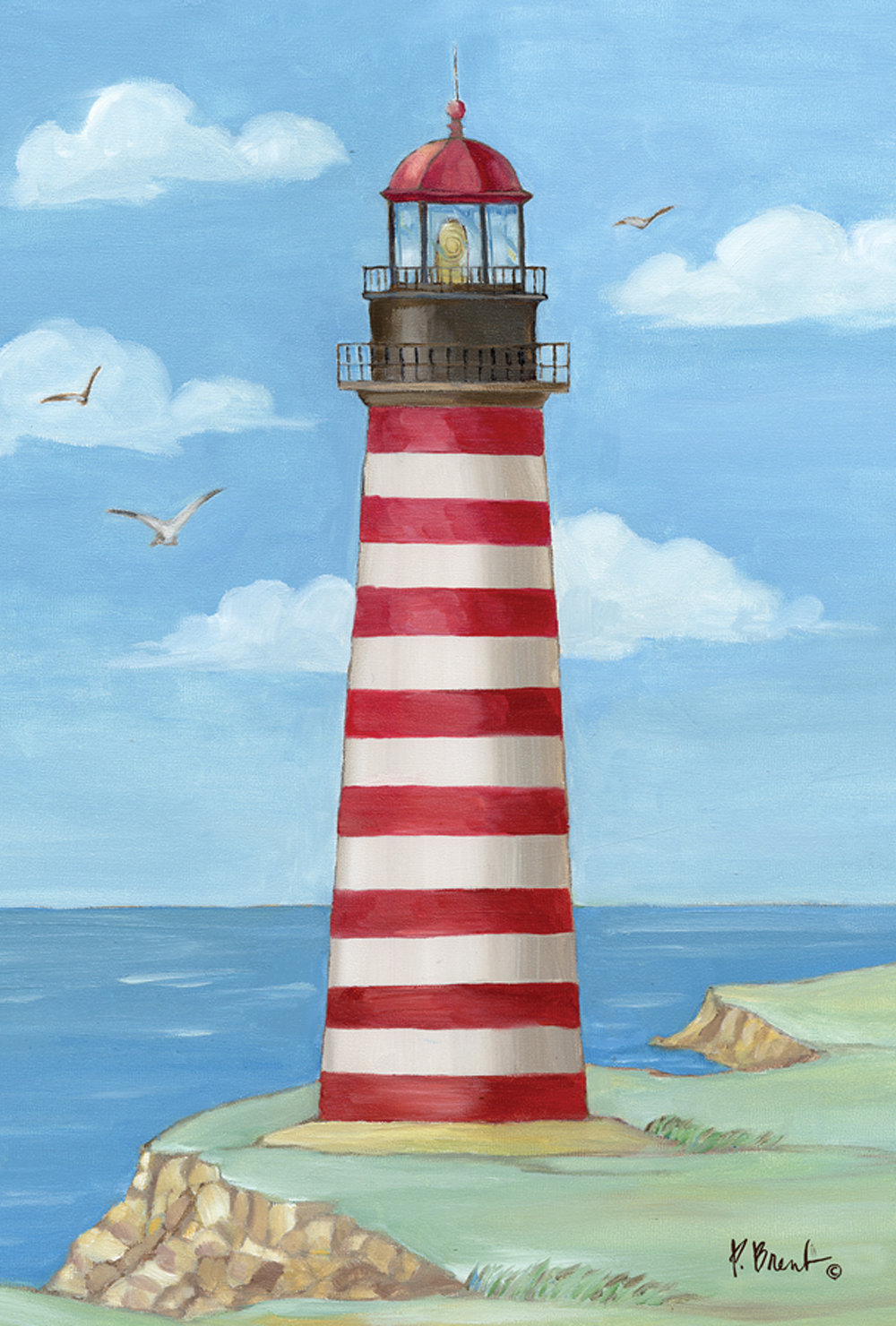 Toland Home Garden West Quoddy Head Lighthouse 28 x 40 inch House Flag ...