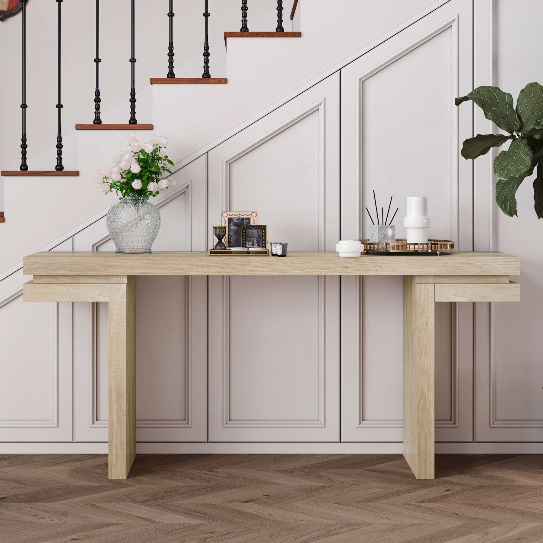 Corrigan Studio Extra Wide Console Table, Minimalist Sofa Table - Wayfair Canada