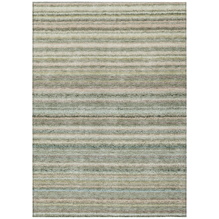 Rosecliff Heights Brynson Washable Striped Indoor / Outdoor Rug ...