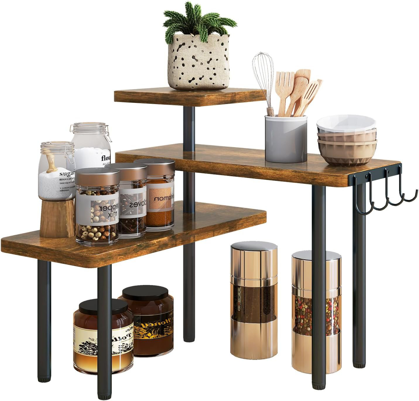 Ophelia & Co. Countertop Storage Rack, 3-Layer Condiment Rack, Kitchen ...